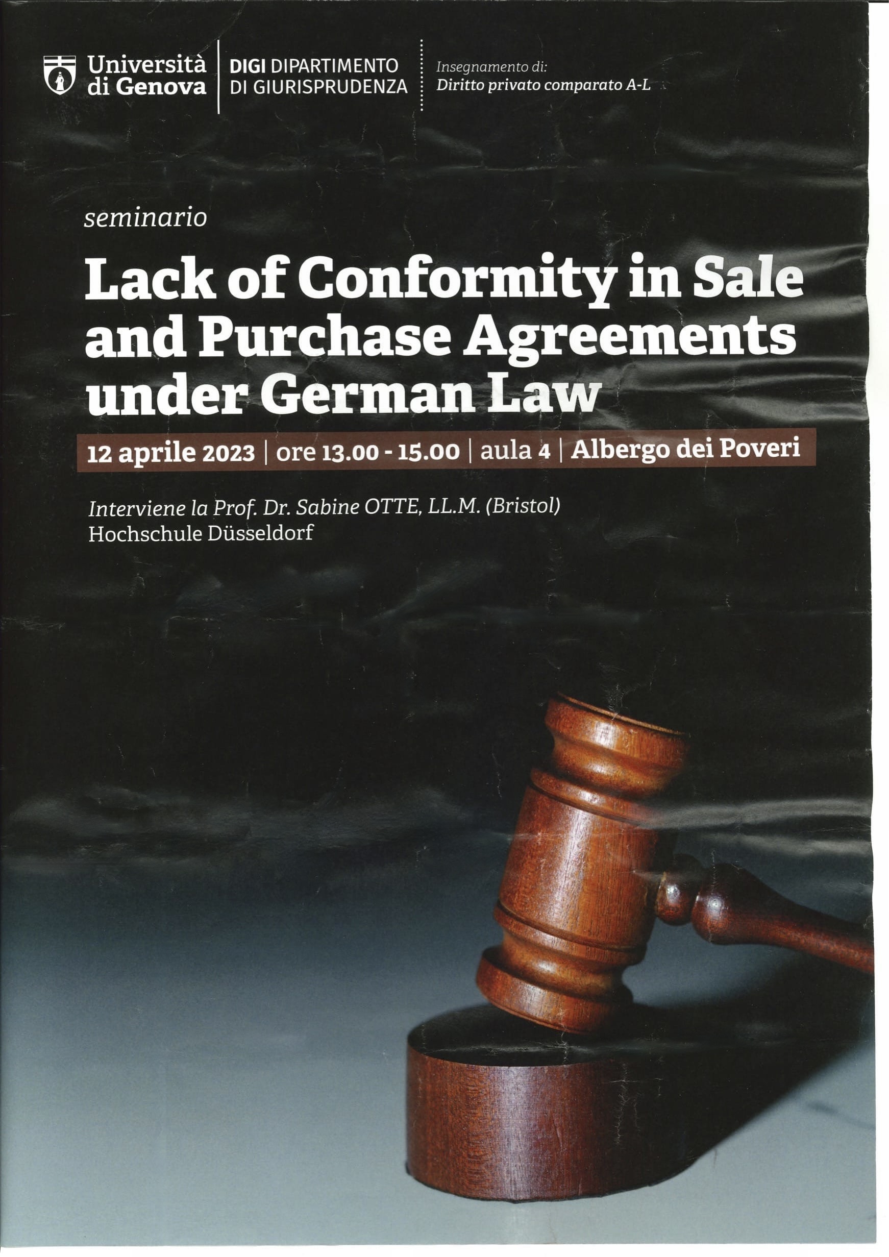 Prof. Dr. Sabine Otte: Gastdozentin an der Università di Genova